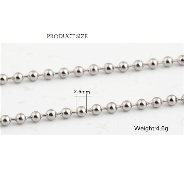 2pcs Ball Chain Necklace Fashion Beaded Pull Chain Bead Ball Pendant ...