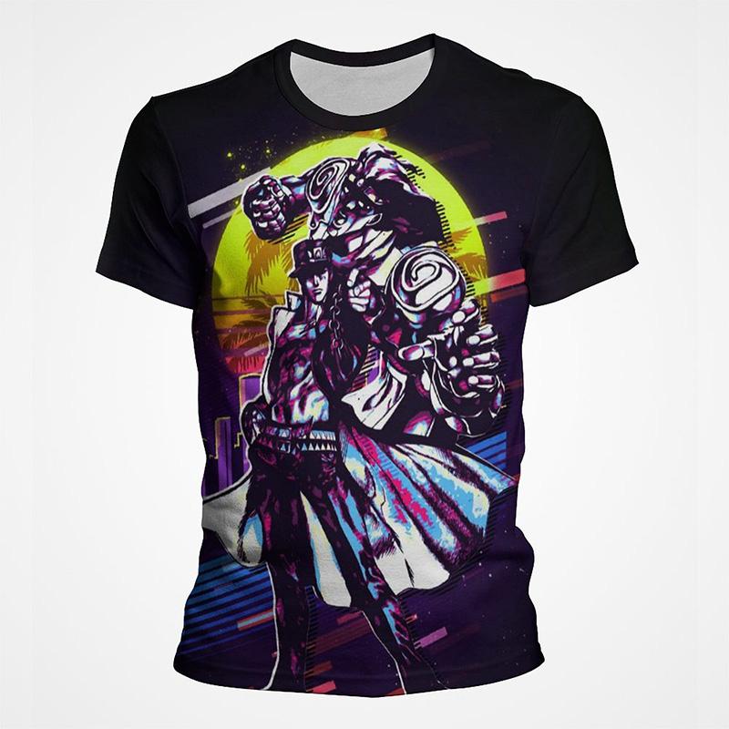 Buy 3D Print Jojo Bizarre Adventure Anime Cartoon Men Short Sleeve 2022 ...
