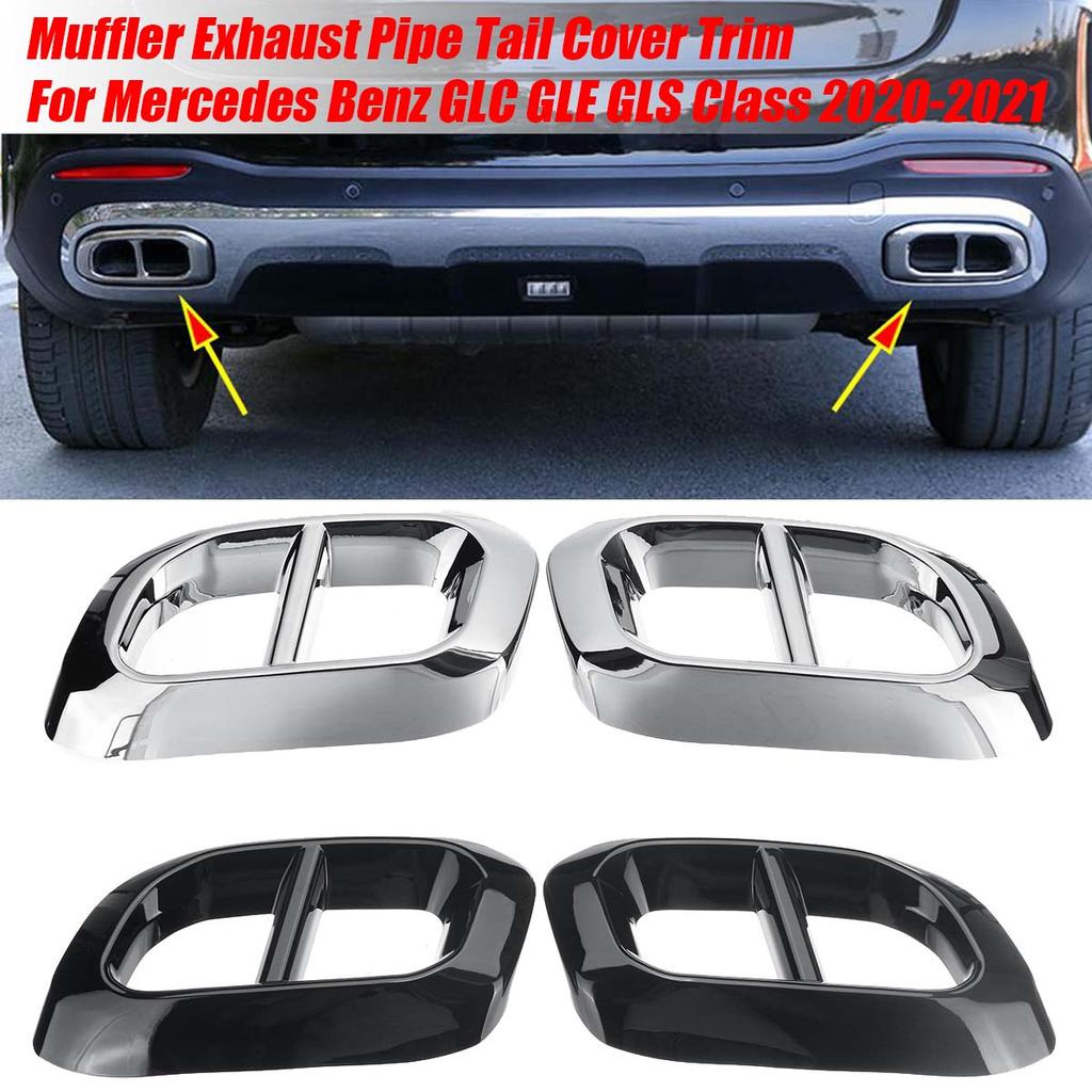 Buy JREL Muffler Exhaust Pipe Tail Cover Trim For Mercedes Benz GLC GLE GLS Class X253 W167 V167 ...