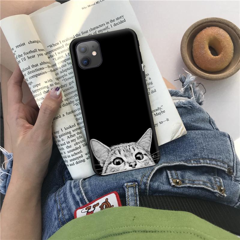 Buy Silicone Soft TPU Voyeur Cat Painted Pattern Mobile Phone Case for ...