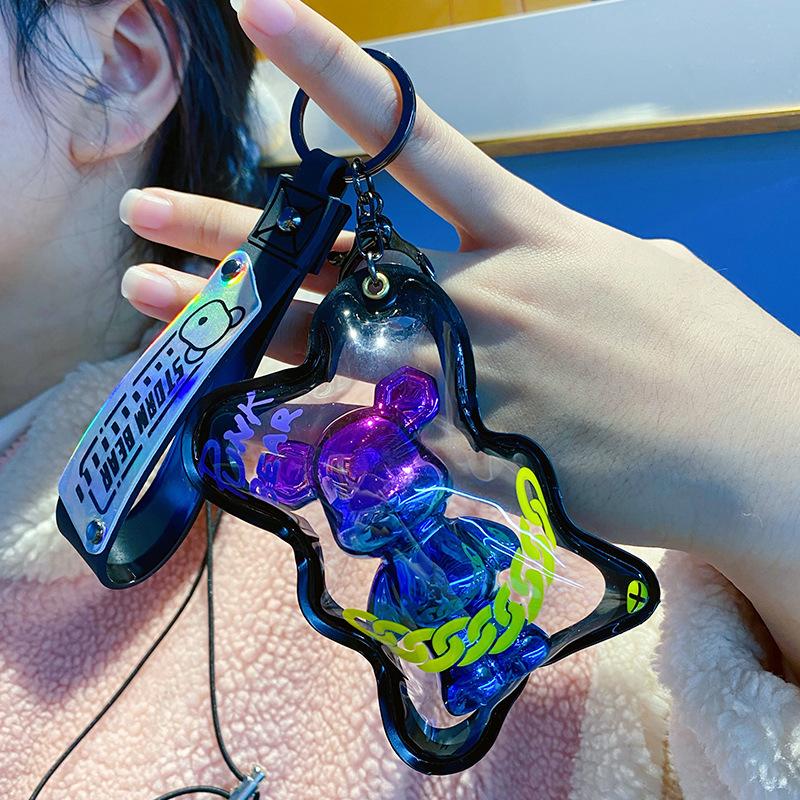 Buy Creative Bear Acrylic Keychain Trend Exquisite Car Key Pendant Cute ...