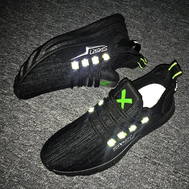 Buy Men's Shoes Autumn New Dark Night Color Reflective Casual Shoes Men ...