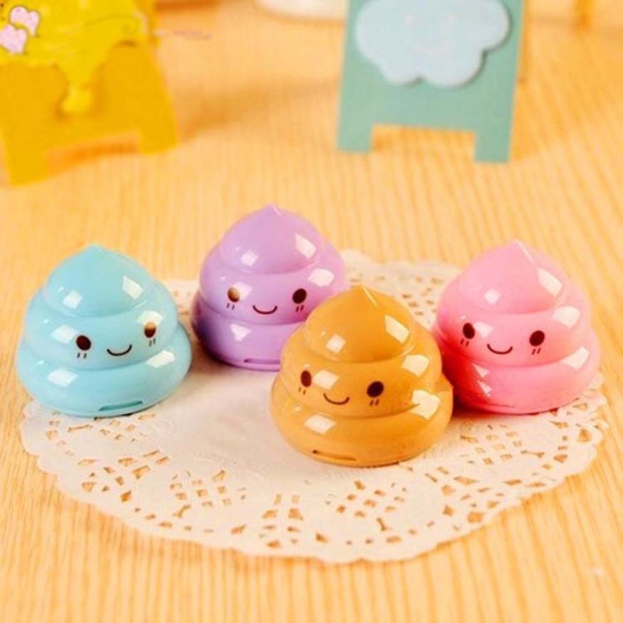 Buy Emoji Poop Pencil Sharpener School Students' Favoriate Mini Double ...