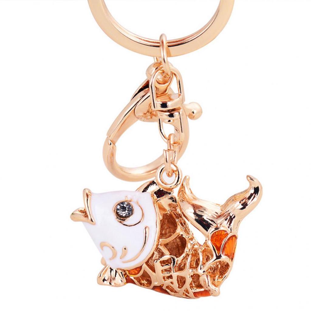 Carp Rhinestones Car Keychain Key Rings Bag Pendant Hanging Ornament ...