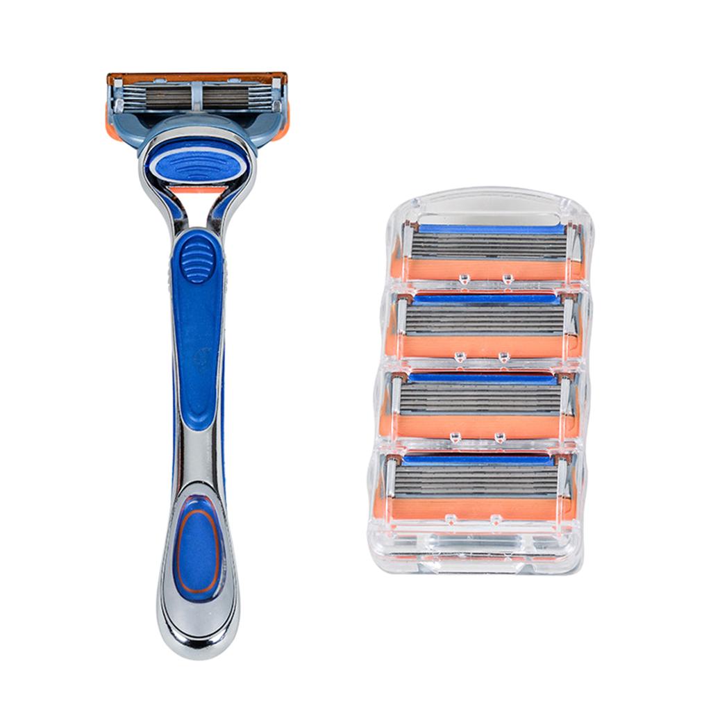 Buy Classic Mens Manual Beard Shaver Razors Handle 5 Layer Blade at ...