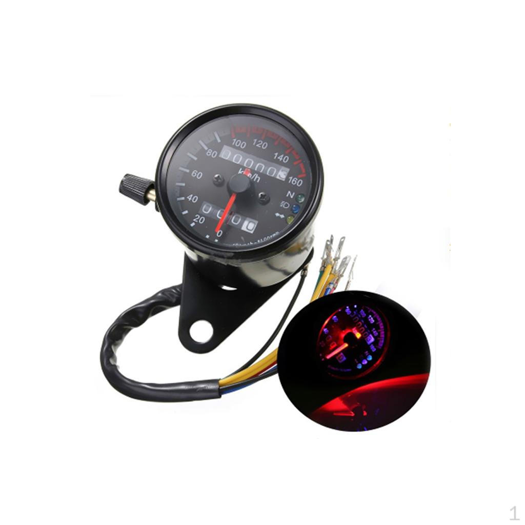 Buy Black 12V LED Backlight Signal Motorcycle Odometer KMH Speedometer ...