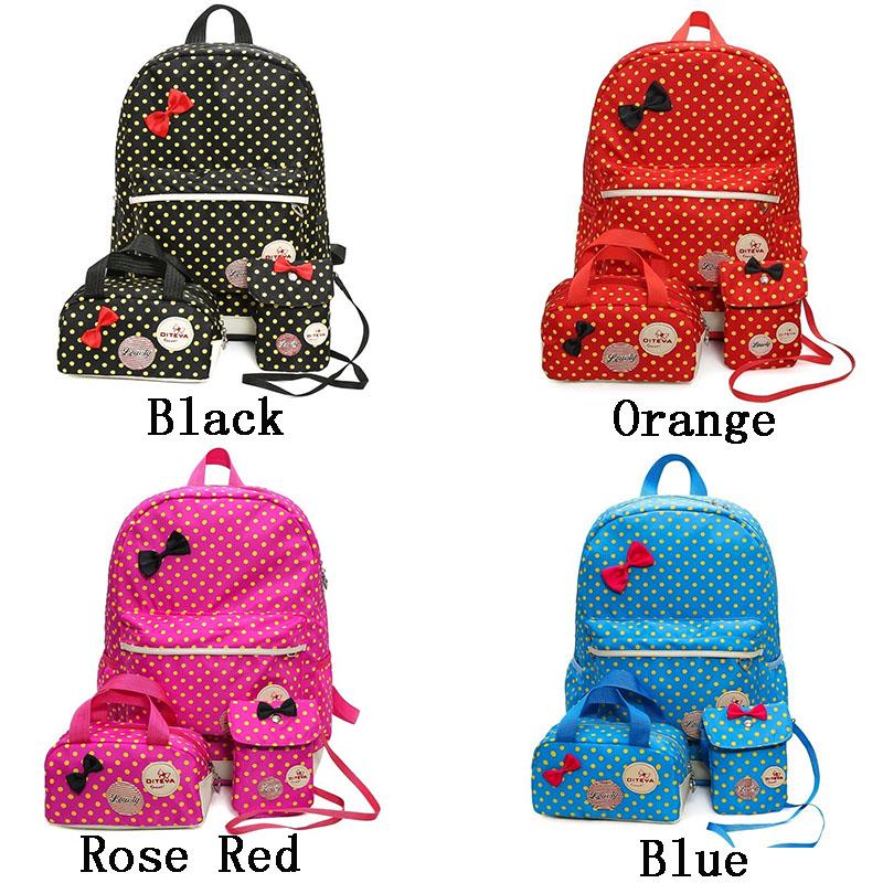 Buy Fashion Woman 3Pcs/Set Large Capacity Polyester Zipper Nylon School ...