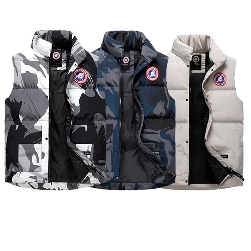 Buy Winter Vest Jacket Men's Stand Collar Sleeveless Cotton Down Jacket ...