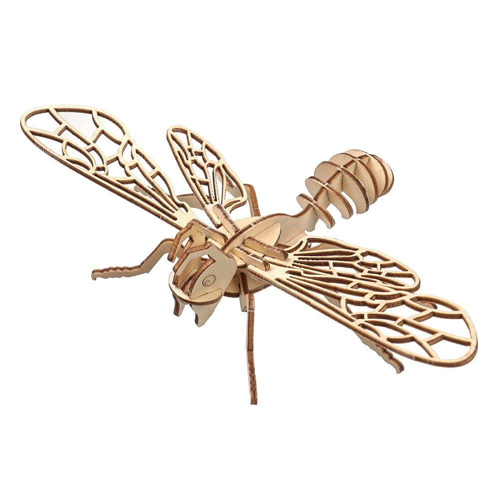 Toy Educational Assembly Toy Wooden Puzzle Wood Insect Animal DIY ...