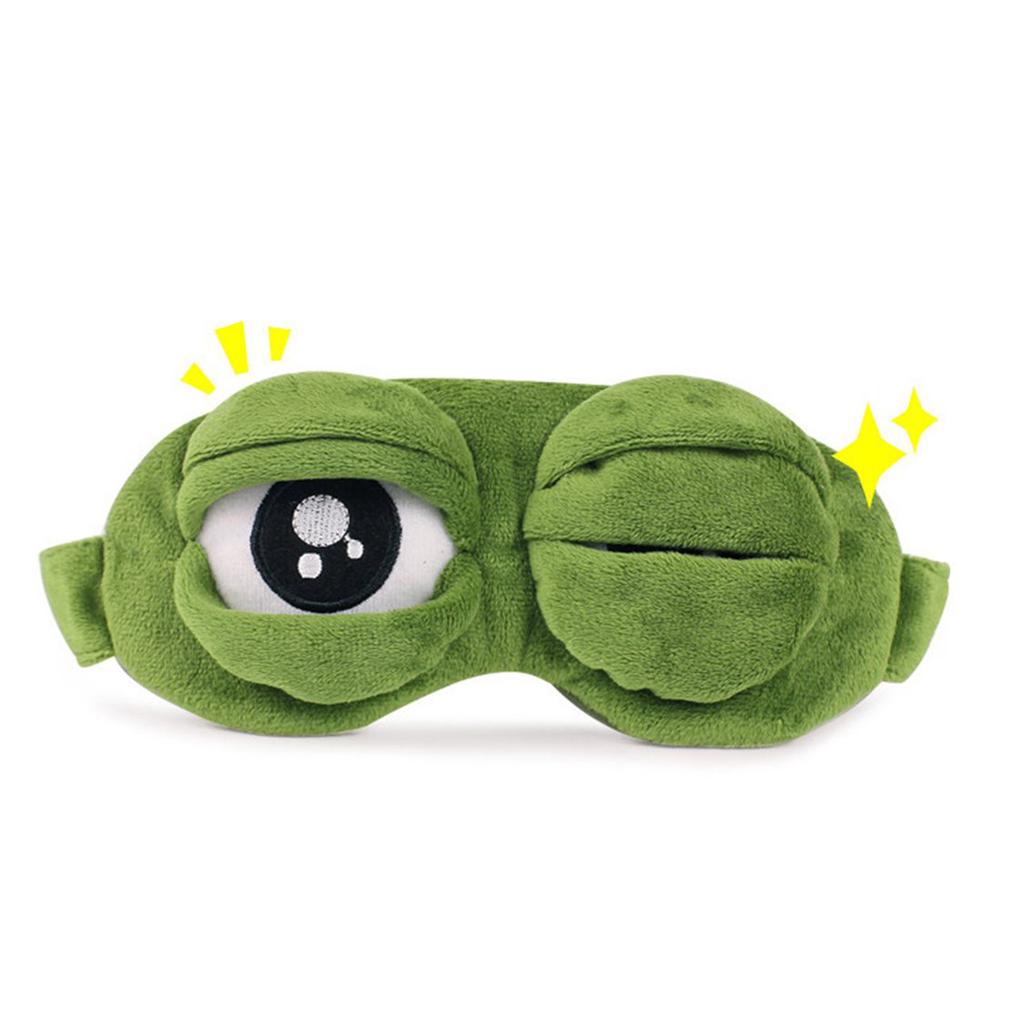 H-Funny Pepe The Frog Sad Frog 3D Eye Mask Cover Cartoon Plush Sleeping ...