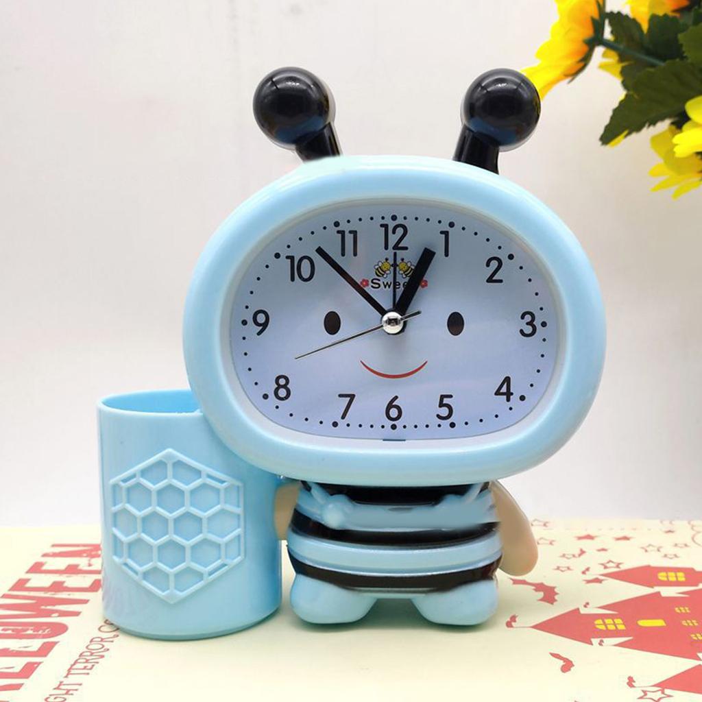 Cartoon Cute Bee Pen Holder Alarm Clock Desktop Clock Bedside Timer ...
