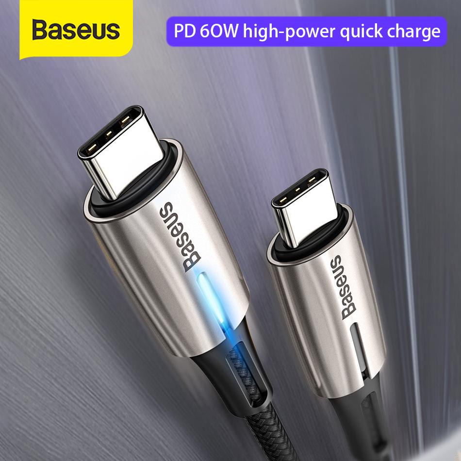 Baseus Super Charge USB Type C Cable for Huawei Xiaomi PD2.0 60W Quick ...