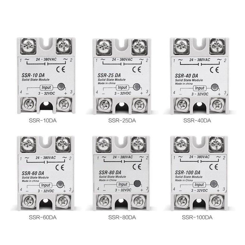 Buy Solid State Relay DC-AC Voltage 12V 3-32VDC TO 220V 24-380V AC Load ...