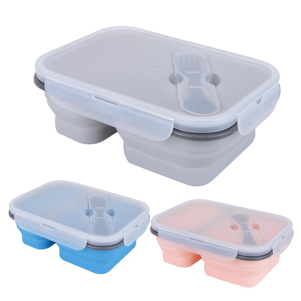 Satın alın Collapsible Bento Box|Silicone Lunch Box Two Grid Silicone ...