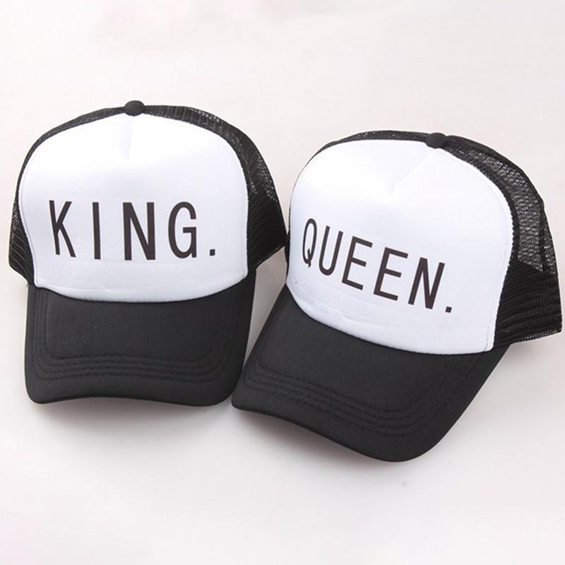 Buy QUEEN/KING Basdeball Cap Hip Hop Letter Print Caps Couple Snapback ...