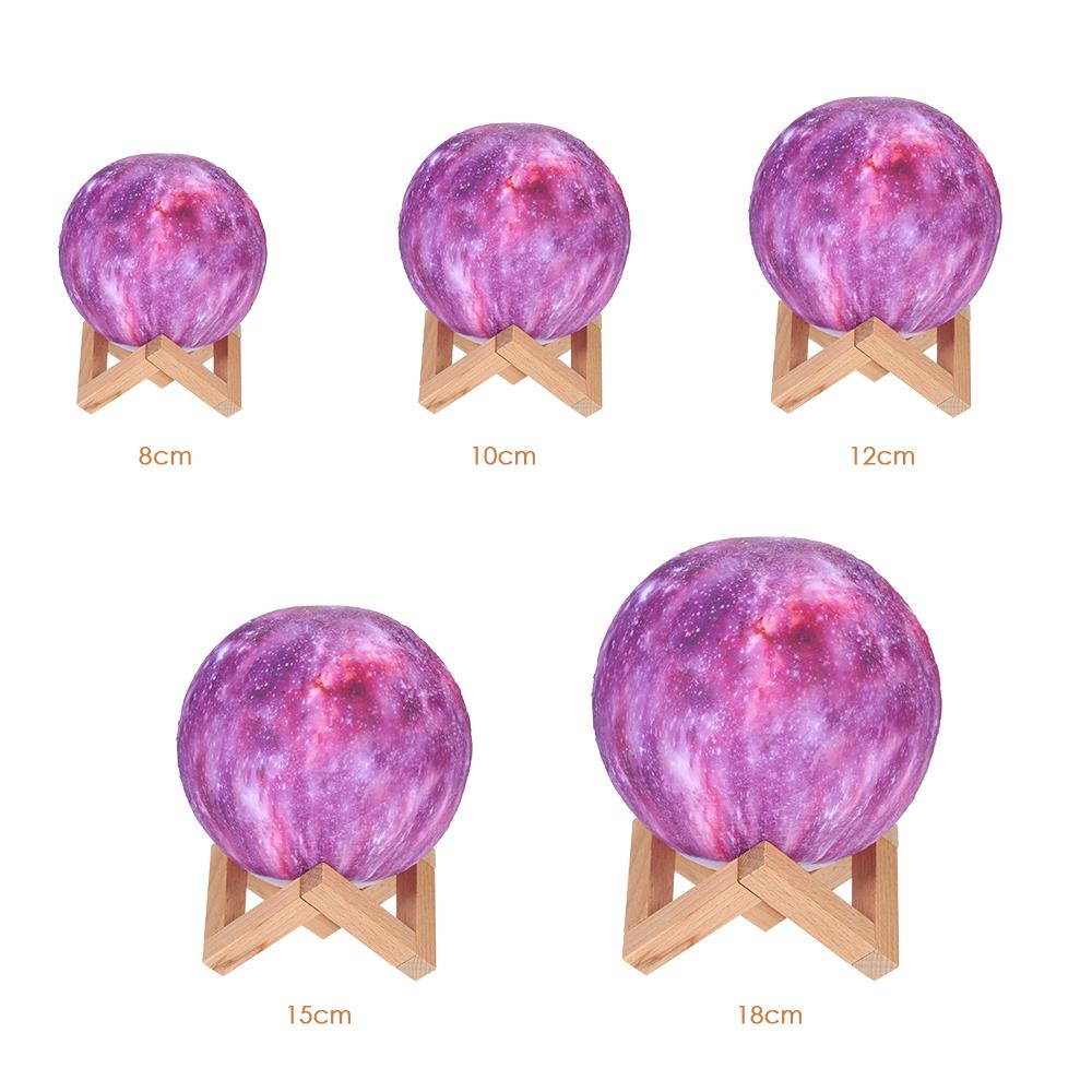 Satın alın 18cm Diameter USB Rechargeable 3D Printing Moon Light 3 ...