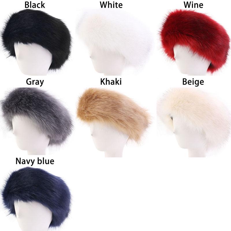 Buy 1PC Winter Faux Fox Fur Hat Ski Fluffy Snow Cap Warm Headband ...