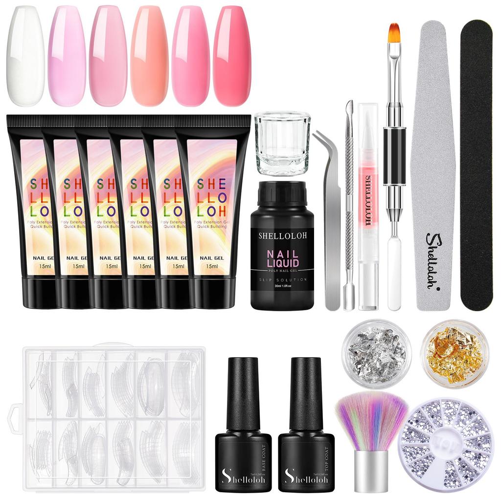 Cheap SHELLOLOH Nail Building Poly Extension Gel Kit With Slip Solution ...
