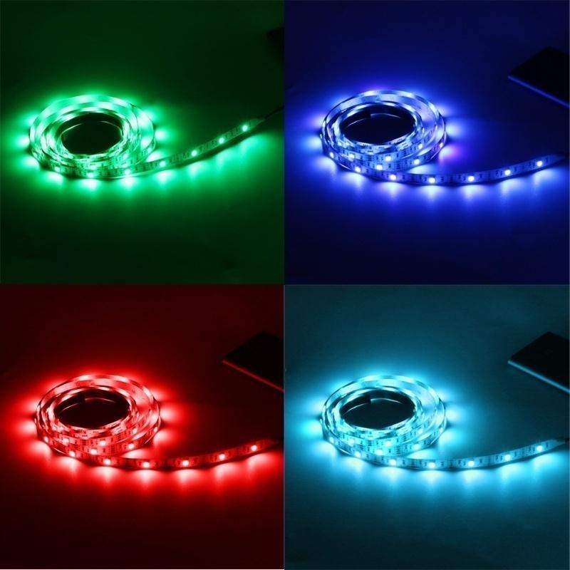 Buy 1 Set USB Powered DC 5V LED Color Rainbow Strip Light 30leds/m 5050 ...