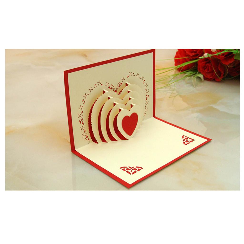 Buy Valentine's Day Card 3D Paper Carving Creative Handmade Paper ...