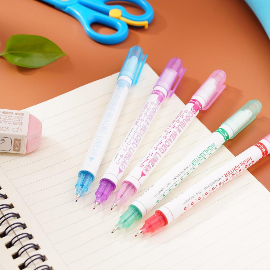 Buy Flownwing Curved Highlighter Pen Set Dual Tip Pens W/ CurveShapes ...