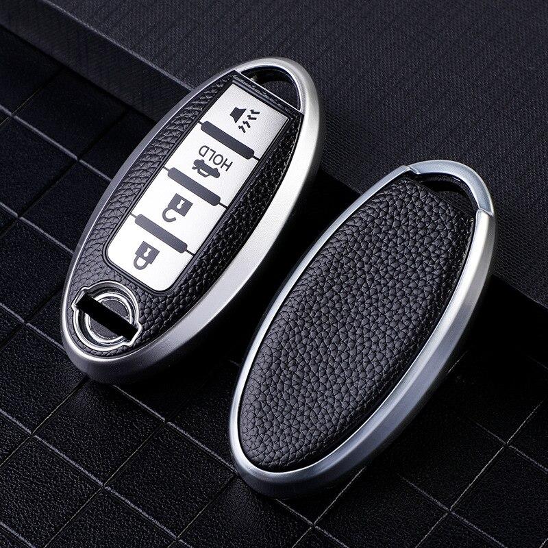 Buy TPU Leather Car Key Case Cover for Nissan Leaf Micra Qashqai J11 ...