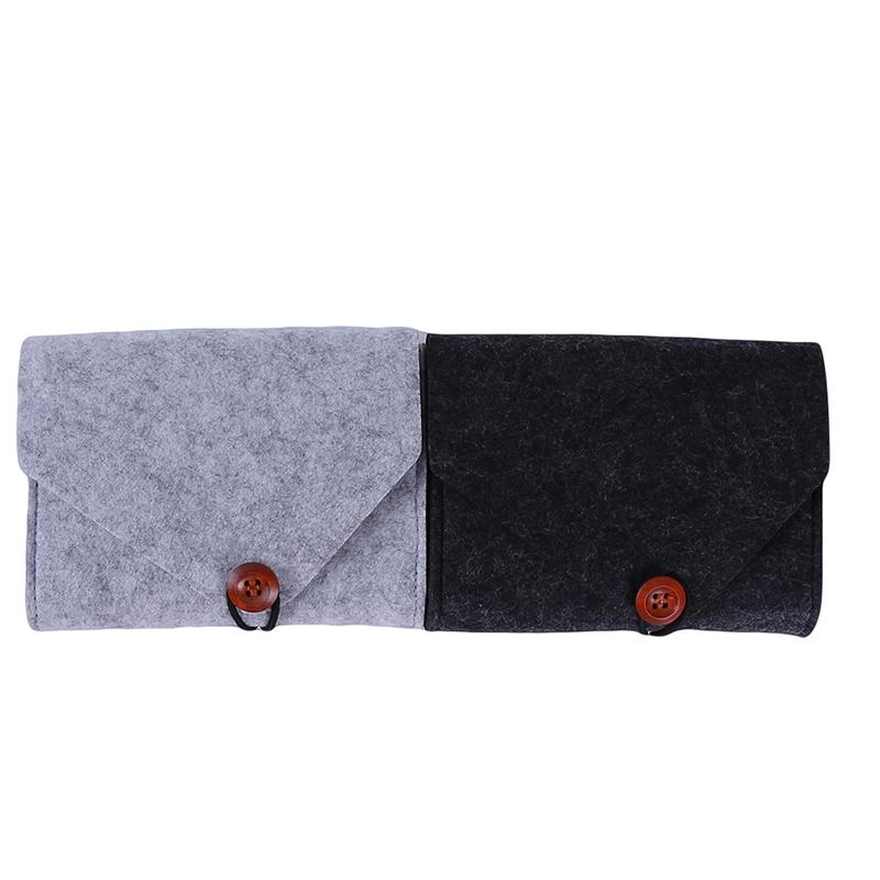 Buy Mini Felt Pouch Power Bank Storage Bag Data Cable Travel Organizer ...