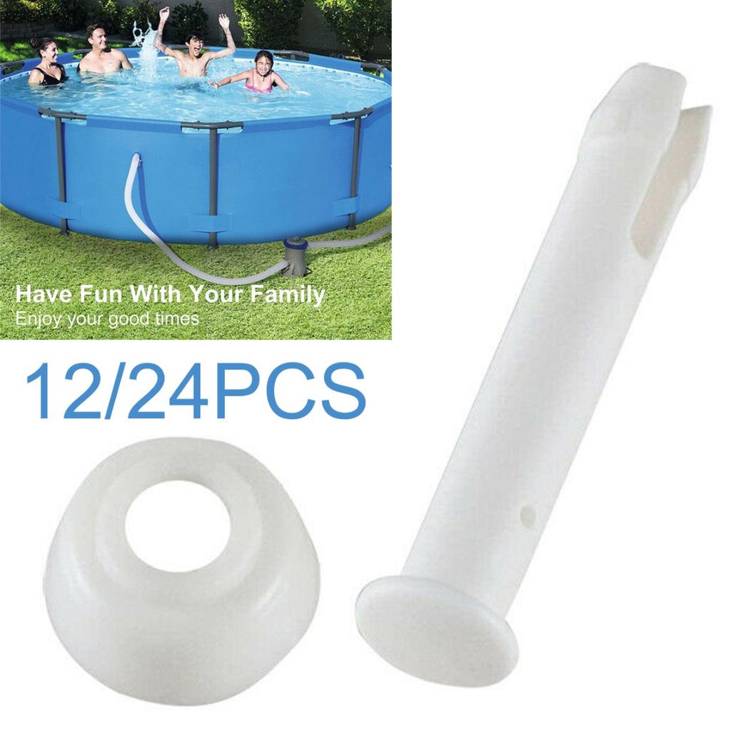 Buy 12/24 pcs Plastic Swimming Pool Joint Pins Extra Rubber Seals ...