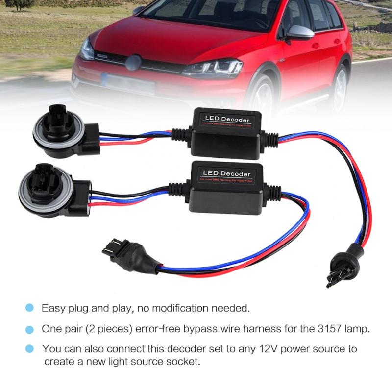 Buy 1Pair 3157 LED Headlight Decoder Device Anti-Flicker No Error ...