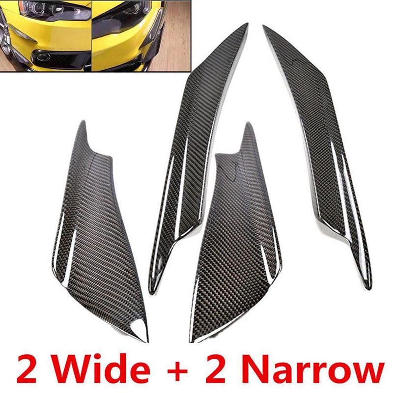 Buy 4pcs/Set Car Carbon Fiber Style Front Bumper Side Wing Spoiler Fin ...