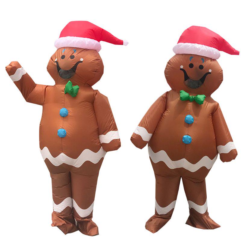 Buy Christmas Funny Inflatable Gingerbread Man Costume Halloween Party ...