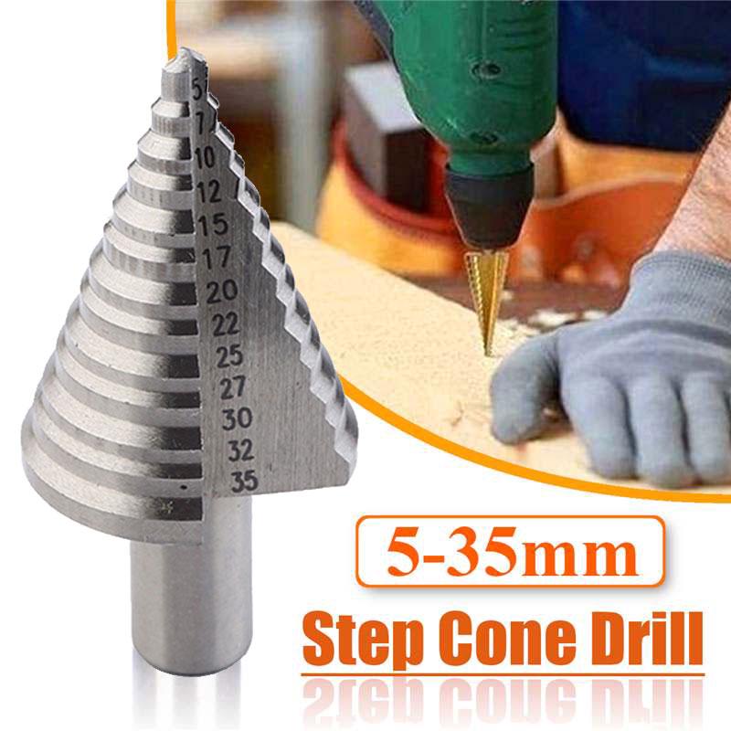 Buy Step Drill Bit High Speed Steel Hex Shank 5-35mm Total 13 Steps at ...