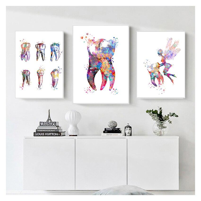 Satın alın Molar Poster Watercolor Canvas Painting Teeth Art Posters ...