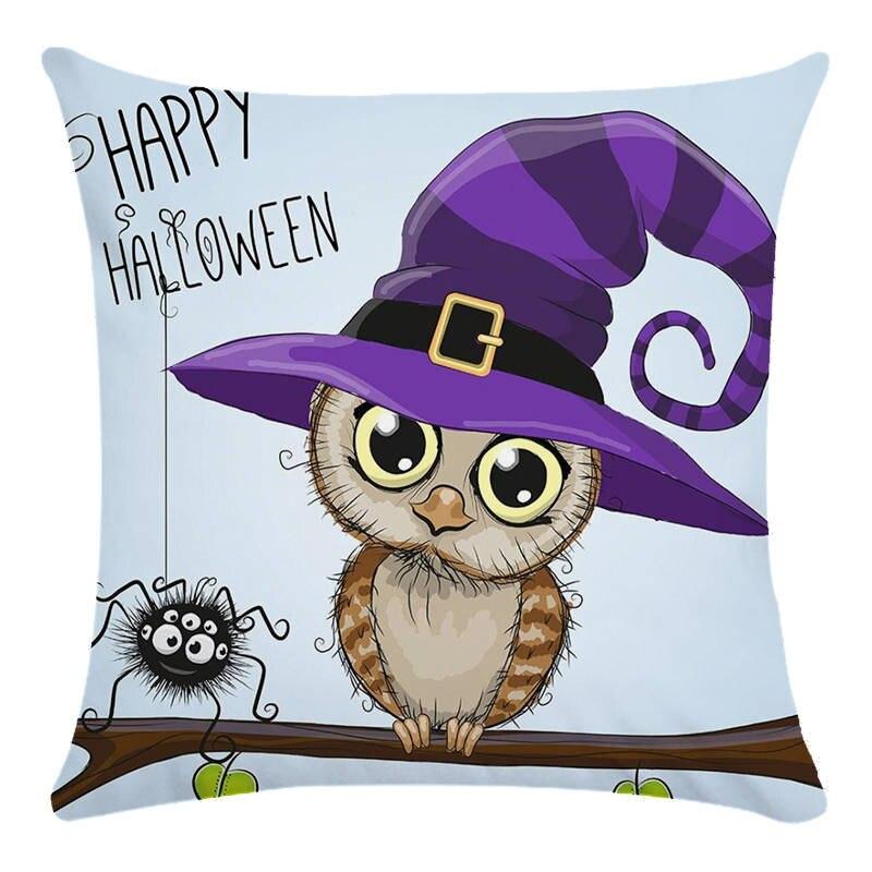 Cartoon owl pillowcase cotton Polyester valentine chair waist square ...