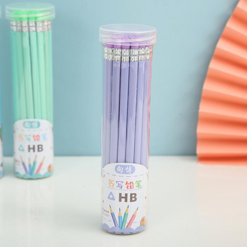 Buy 36 Pcs Wooden HB Pencil Candy Color Barrel Student Writing Pen With ...