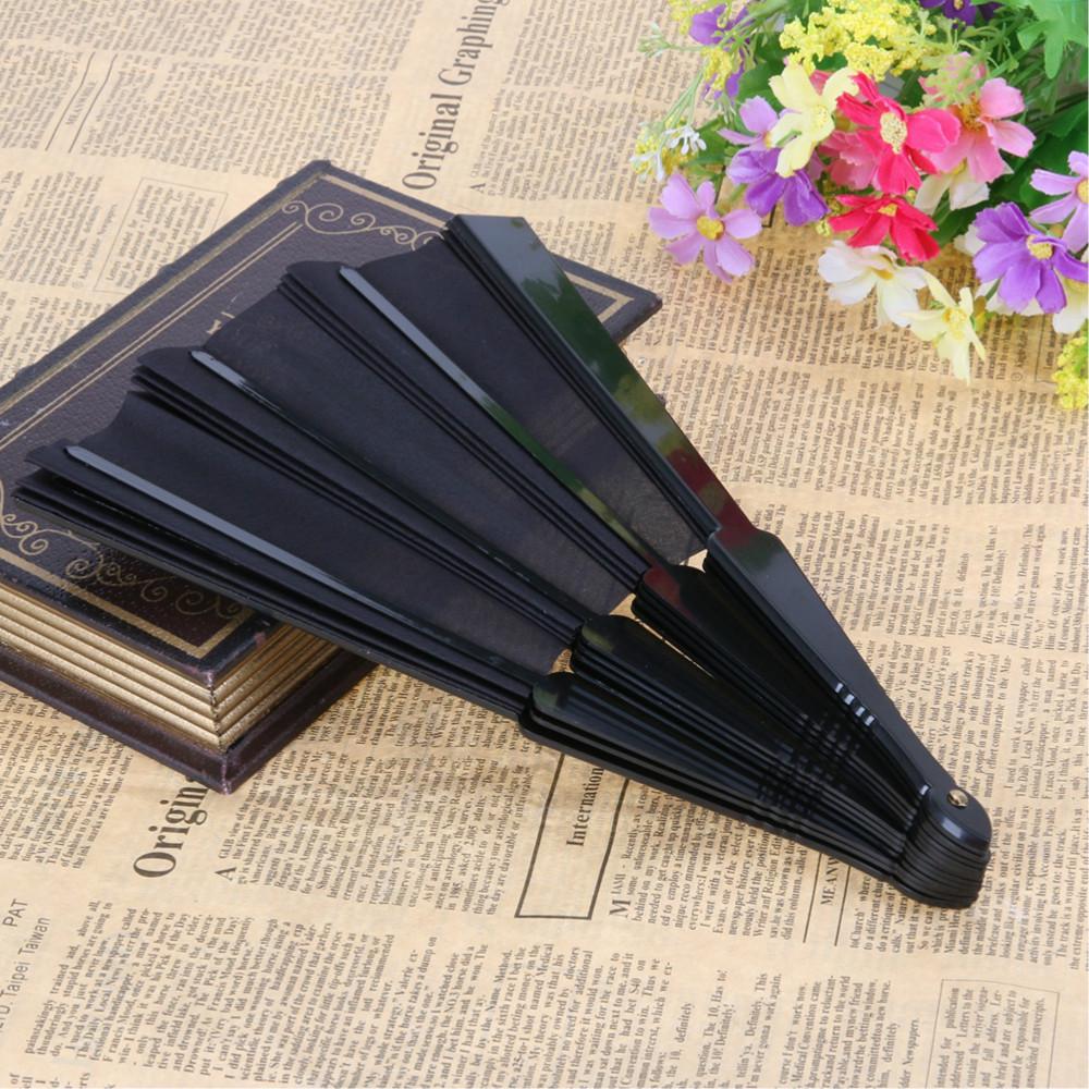 Buy Chinese Plain Hand Held Fabric Folding Fan Summer Fan Wedding Party ...