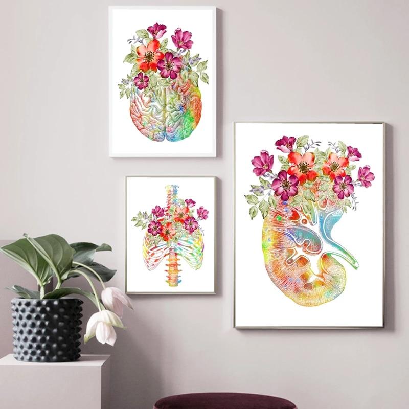 Cheap Customization Painting On Canvas Anatomy Medical Art Floral ...