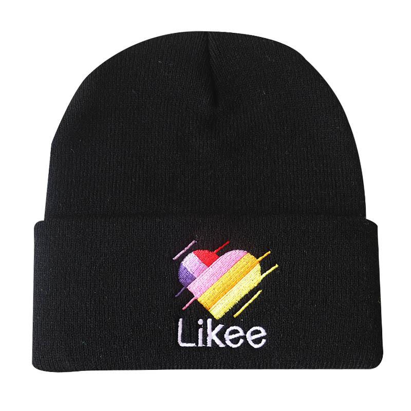 Buy Likee Embroidery Beanie Likee Knitted Hat Woolen Cap Hood Cold Hat ...