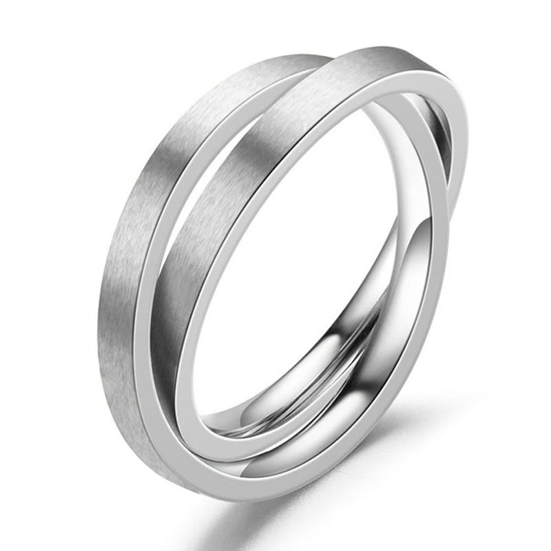 Cheap Rotatable Ring For Women Men Double Layer Spin Ring Silver Color ...