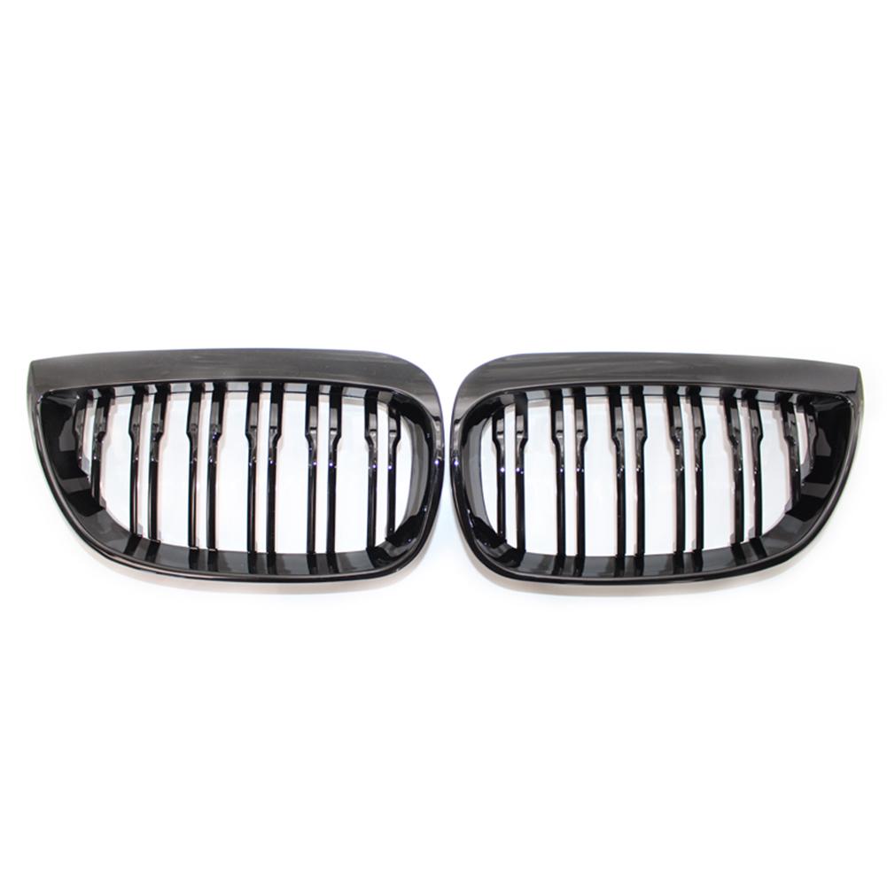 1 Pair Double Slat Kidney Grille Gloss Black for BMW E81 E87 2004-2007 ...