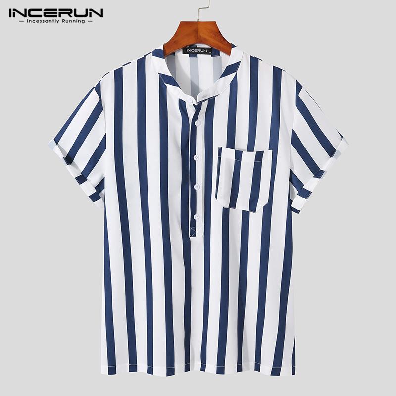 💰Kjøp INCERUN Men's Fashion Two Piece Sets Short Sleeve Shirts and ...