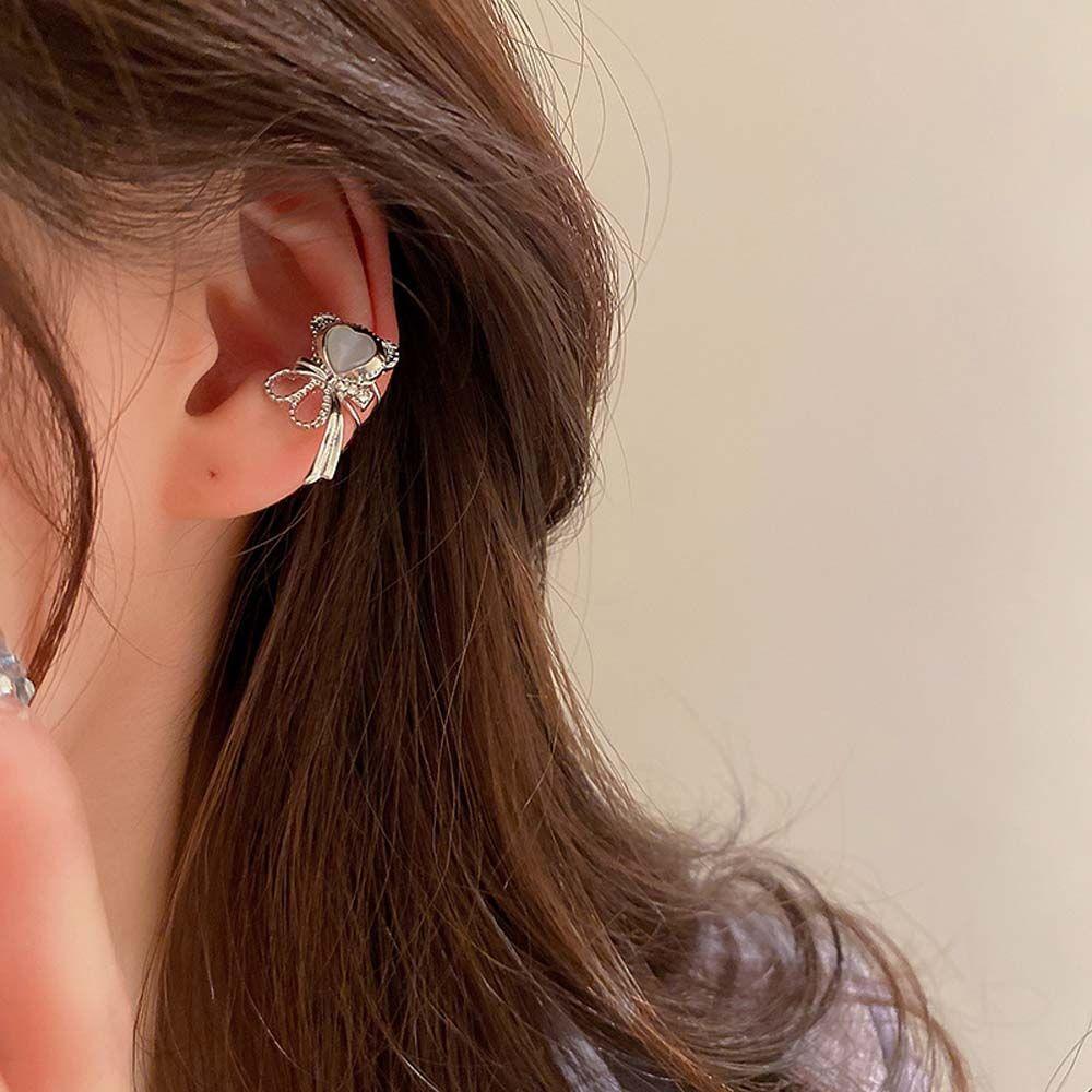 Fashion Design Rhinestone Diamond Bow Ear Cuff Korean Ear Bone Clip ...