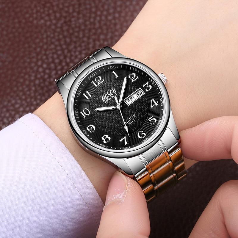Buy Men's Watch Luxury Full Steel Watches Fashion Quartz Wristwatch ...