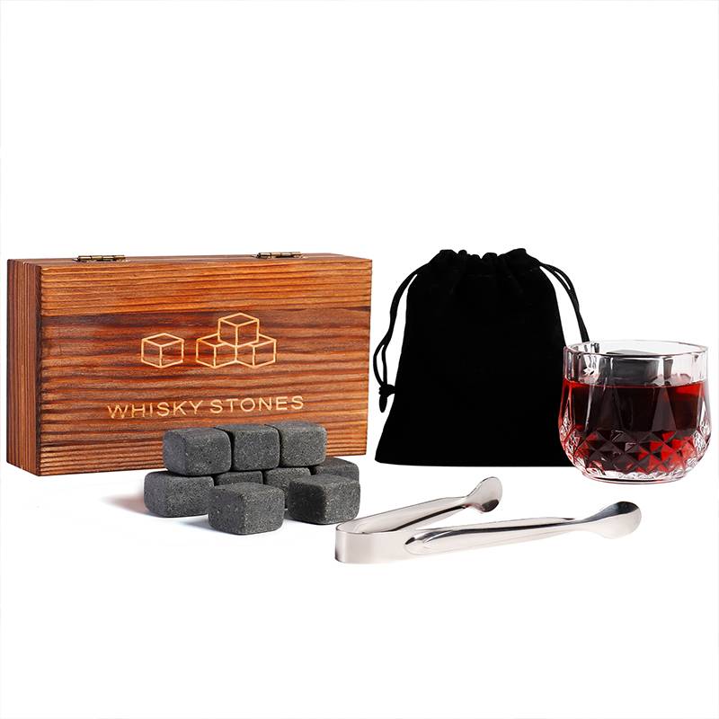 Buy Whiskey Stones Gift Set 9 Granite Chilling Stones Whisky Rocks ...