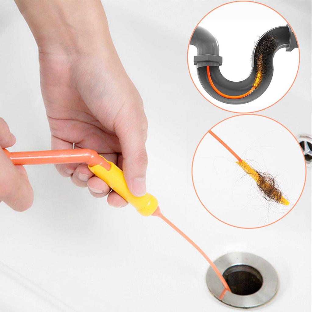 Buy 2pcs Drain Cleaner Pipe Anti-Clog Tool Flexible Twist Wand Sink ...