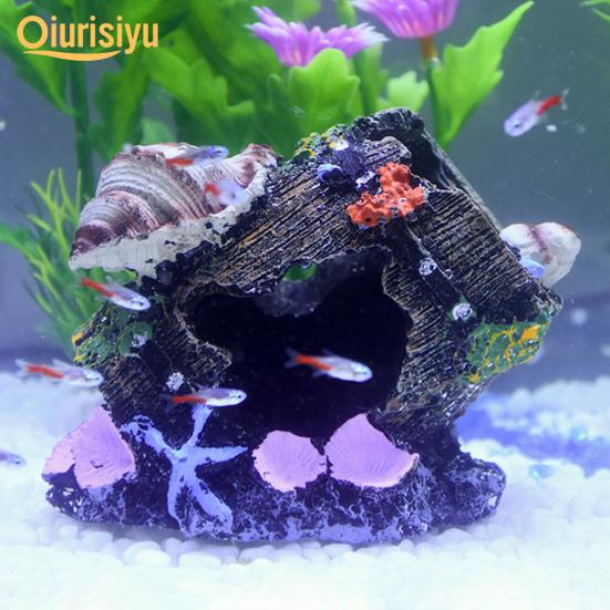 Buy Aquarium Resin Artificial Shell Barrel Fish Tank Shrimp Hiding ...