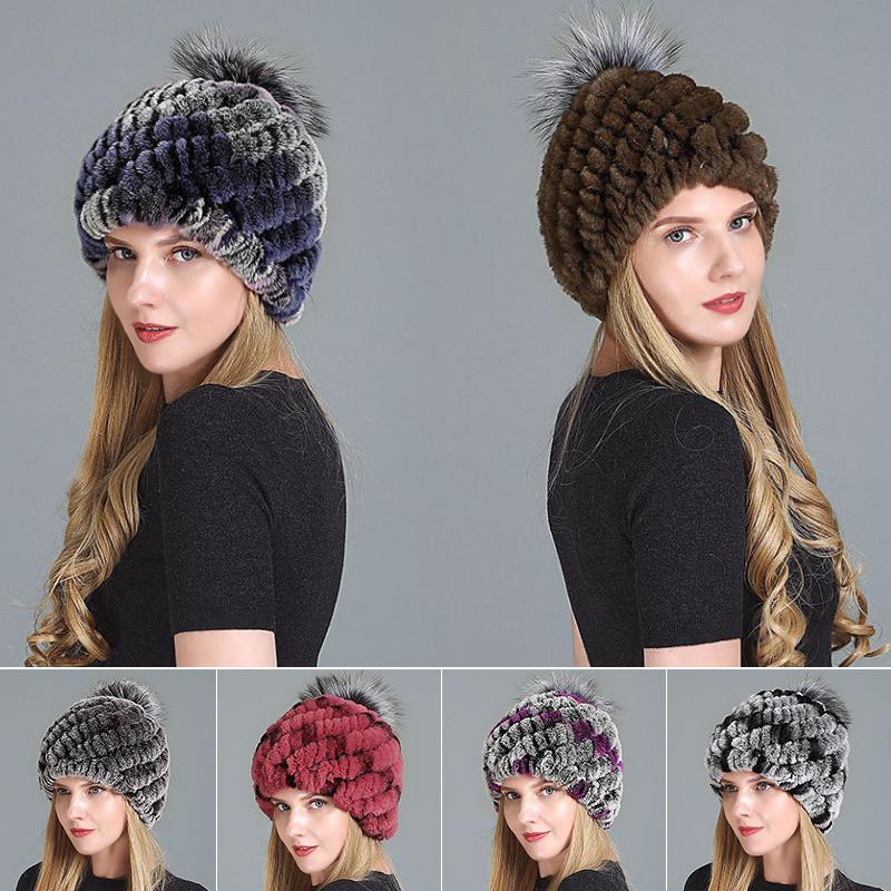 Buy 1PC New Knit Hat Warm Caps Casual Ear Cap Rabbit Fur Hat Thick ...