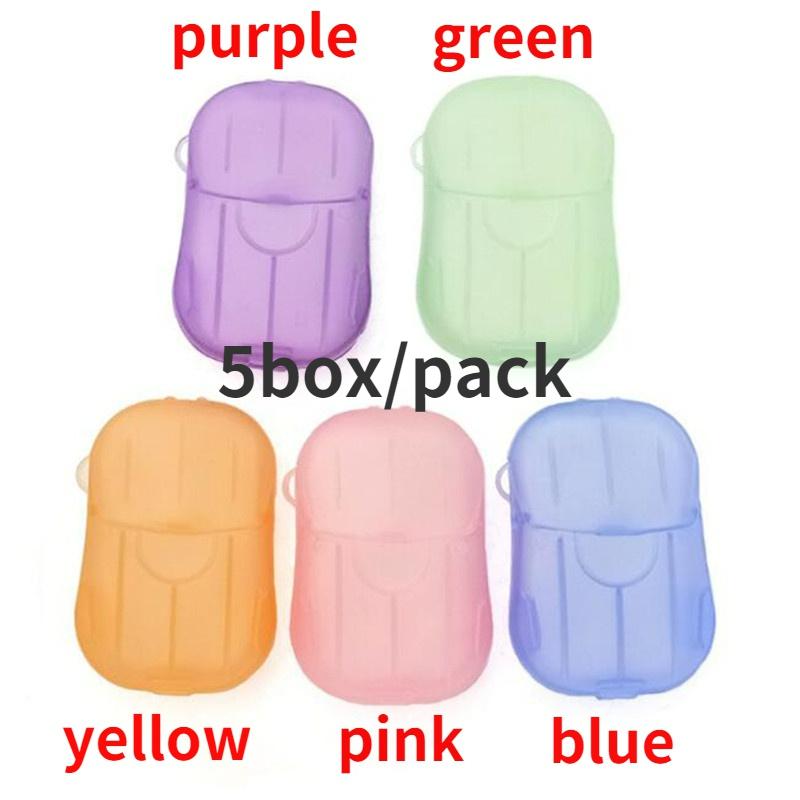 Buy 5boxes Home Supplies Disposable Boxed Soap Paper Travel Portable ...