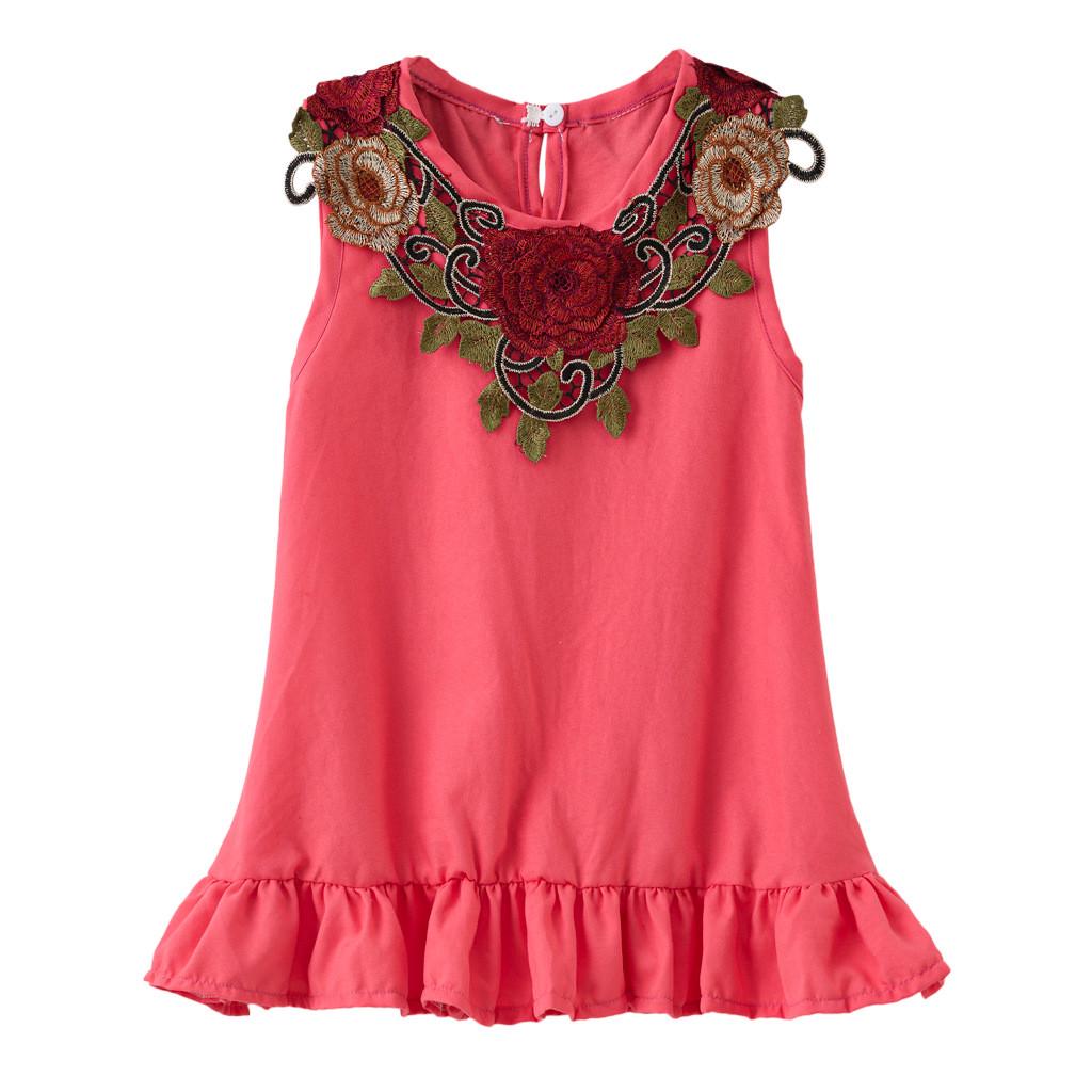 Buy Toddler Baby Kids Girls Floral Rose Embroidery Princess Dress ...