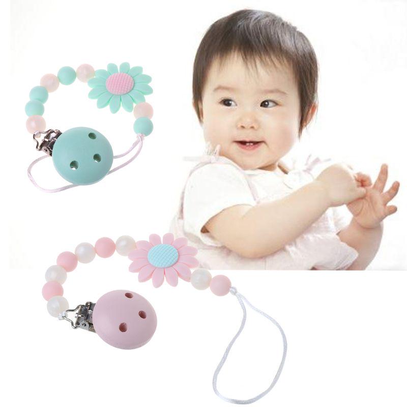 Buy Silicone Teething Pacifier Clips With Safe Beads Chain Holder For ...